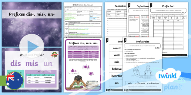 Year 3 Language Conventions Prefixes dis- , mis- , un- Lesson