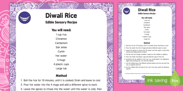 Diwali Rice Edible Sensory Recipe