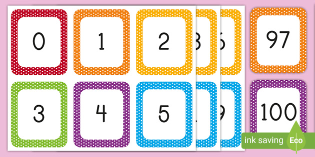 One to 100 Number Cards (teacher made)