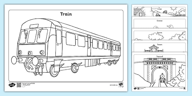 train colouring pictures