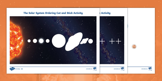 Ordering the Planets - Cut and Stick Activity Worksheets