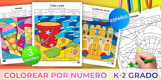Spanish Color By Numbers | twinkl.com