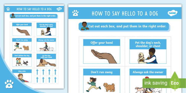 Saying Hello to a Dog - Sequencing Cards - Pet - Twinkl Pets