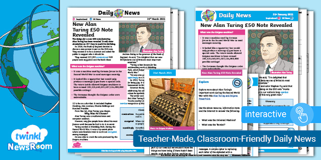 Alan Turing Reading Comprehension | Twinkl NewsRoom