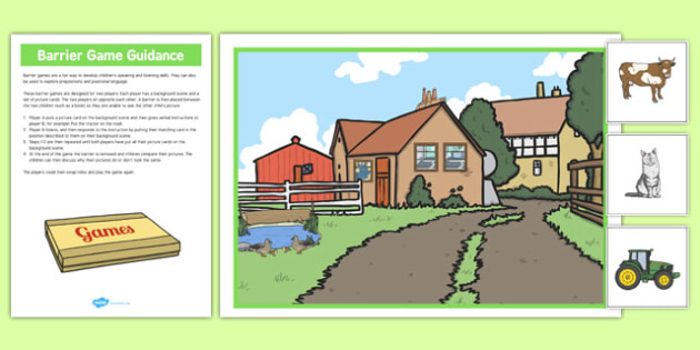 At The Farm Barrier Game (teacher made)