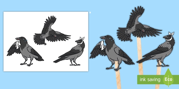 Three Craws Stick Puppets (teacher made)