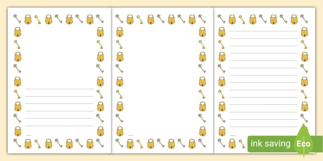 Key-Themed Page Borders (teacher made)