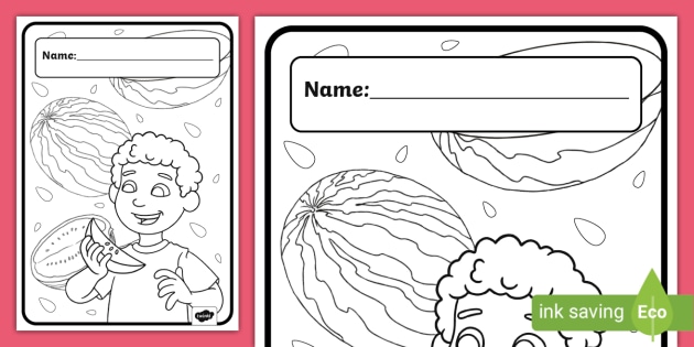 FREE! - Watermelon Colouring Book Cover (teacher made)