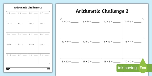 Arithmetic Worksheets | twinkl.co.uk