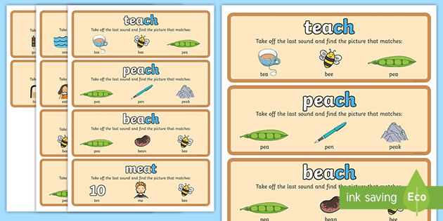 Final Phoneme Deletion Picture Matching Cards (teacher made)