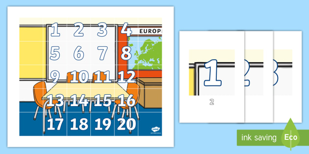 1 - 20 Numbers Mat (Compatible with Bee-Bot)