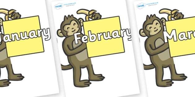 Months of the Year on Monkeys (Teacher-Made)