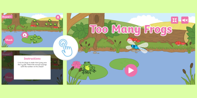 Too Many Frogs Counting Up To 10 Game