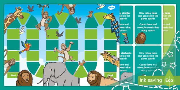 Animal Counting Board Game 1 - 12 (teacher made)