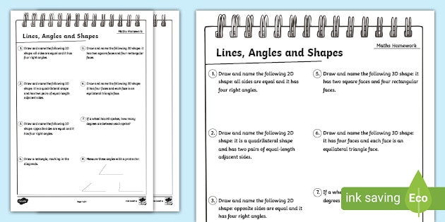 Maths Homework (teacher made)
