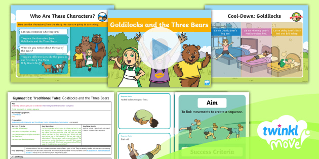 👉 Twinkl Move PE - Y1 Gymnastics: Traditional Tales Lesson 4 - Goldilocks