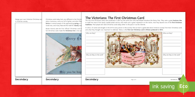 The First Christmas Card Worksheet / Worksheet