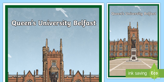 Queen's University Belfast A4 Display Poster - NI