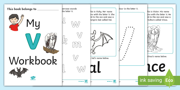 FREE! - My Workbook V uppercase (teacher made)