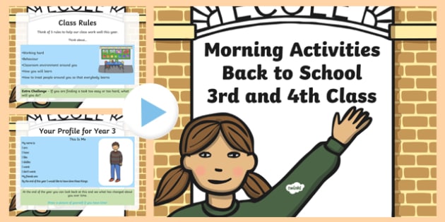 Back to School Morning Activities 3rd and 4th Class Week 1 PowerPoint