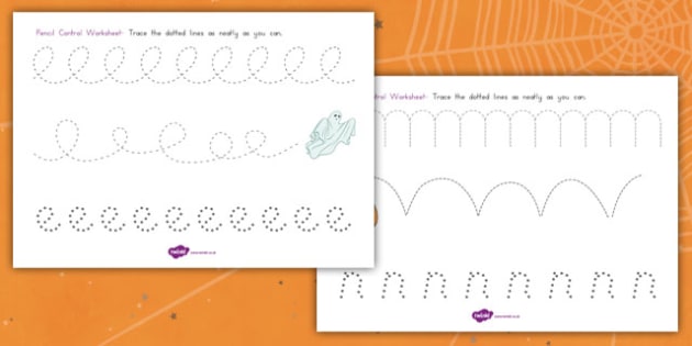 Halloween Pencil Control Activity Sheet