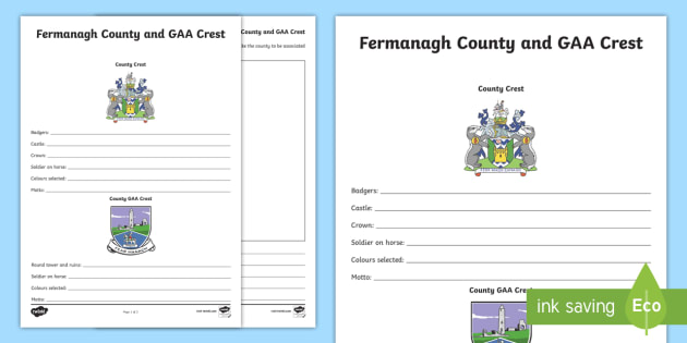 Fermanagh County and GAA Crest Worksheet / Worksheet