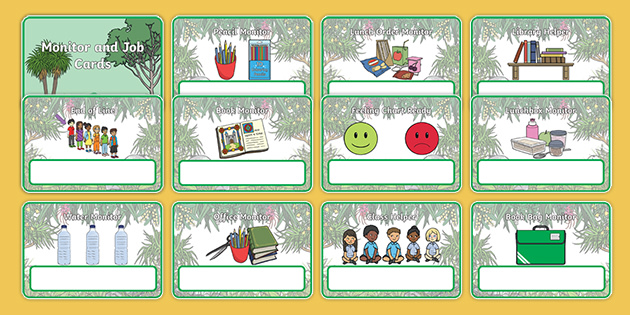 Nature Monitor and Job Cards (teacher made)