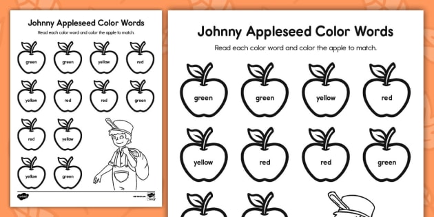 Johnny Appleseed Color By Code Addition And Subtraction