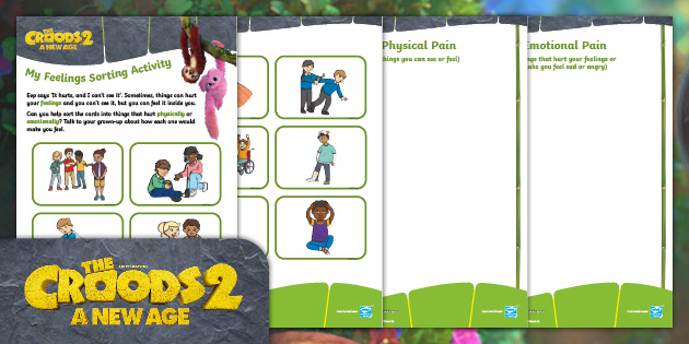 The Croods PSHE - My Feelings Sorting Activity
