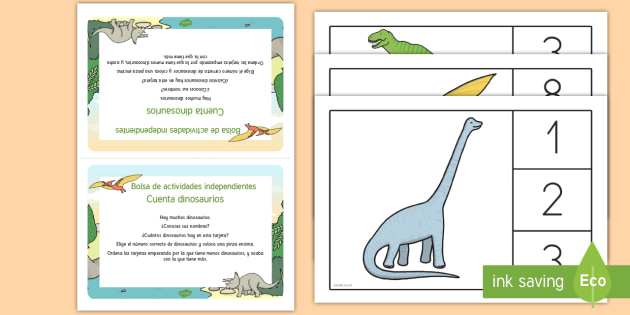 Bolsa de actividades independientes: Contar - Los dinosaurios