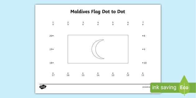 Maldives Flag Dot to Dot Worksheet - Flags | Twinkl