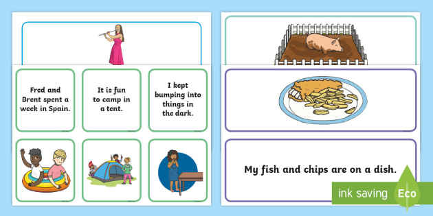 Phase 2 - 5 Sentences and Pictures Matching Cards Resource Bumper Resource