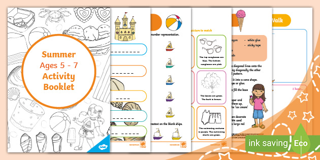 Summer Activity Booklet (Ages 5 - 7) (teacher made)