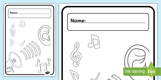 FREE! - Sound Themed Colouring Book Cover (teacher made)