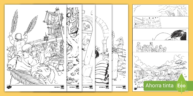 Hojas de colorear: La Semana Santa Fichas Primaria