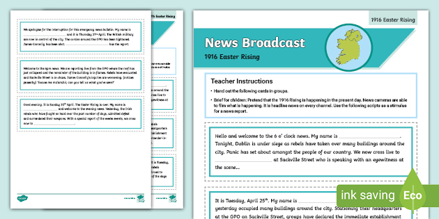 1916 Rising News Articles Worksheet - Easter 1916 Rising, irish history ...