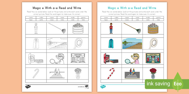 Magic e With a-e Read and Write Activity (teacher made)