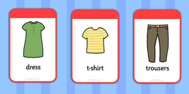 Clothing Flashcards - clothing, flashcards, clothes, cards, flash