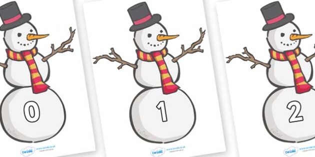 FREE! - Numbers 0-31 on Snowmen (teacher made)