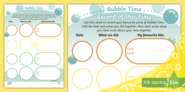 Bubble Time Record of Our Time (teacher made)