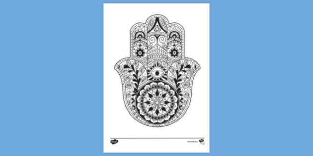 FREE! - Hamsa Colouring Sheet | Colouring Sheets