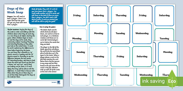 Days of the week Snap (teacher made)