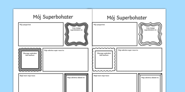 Karta Mój Superbohater po polsku