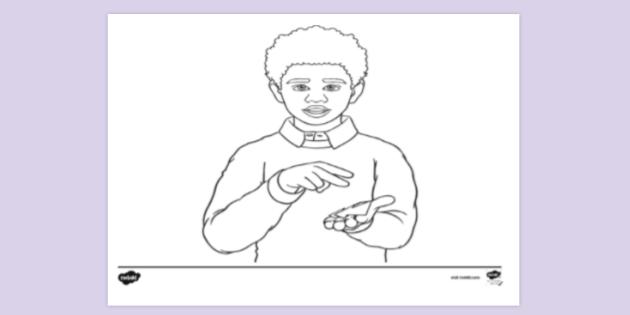 FREE! - BSL Child Read Colouring | Colouring Sheet