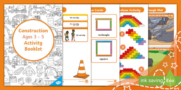 Construction-Themed Activity Booklet (Ages 3 - 5)