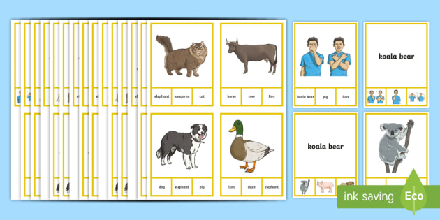 Auslan Animal Signs Peg Activity Pack (teacher made)