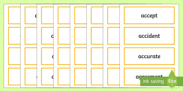 Year Five Core Words Word Cards (teacher made)
