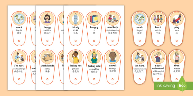 Daily Routine Communication Fan - English/Mandarin Chinese/Pinyin - Daily