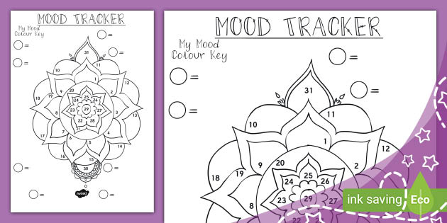 Mandala-Themed Mood Tracker Bullet Journal Page