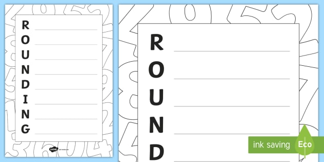Maths Rounding Acrostic Poem Worksheet
